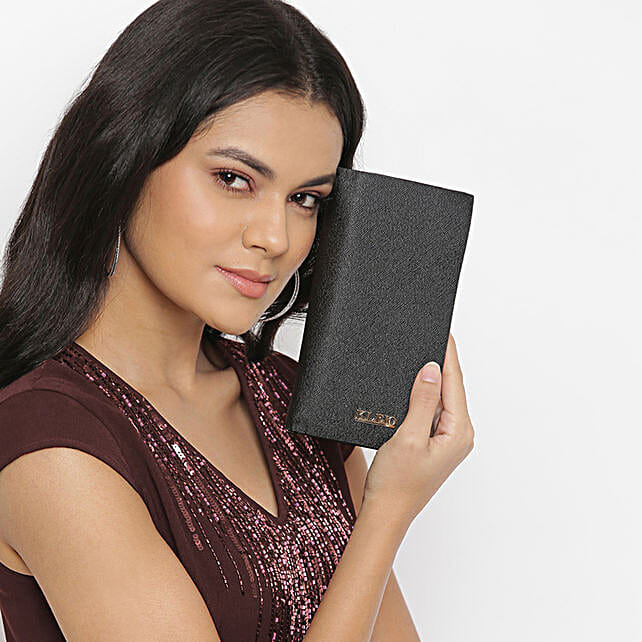 Buy/Send Sparkly Black Clutch Wallets Online- FNP