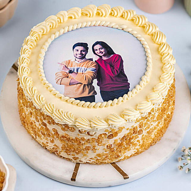 Buy/Send Round Butterscotch Photo Cake Online- FNP