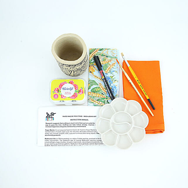 Buy/Send Paper Mache Madhubani Art DIY Pen Stand Online- FNP