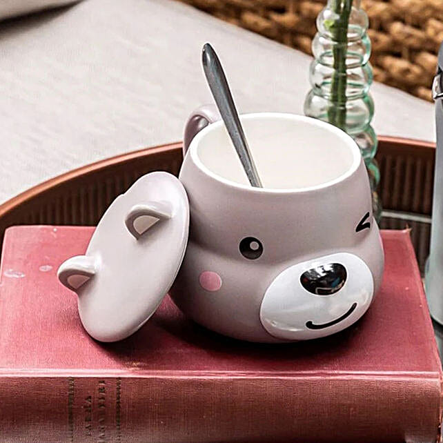 Buy/Send 3D Ceramic Dog Mug with Lid N Spoon Online- FNP