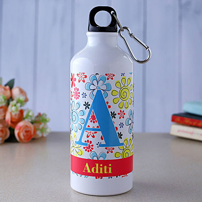 Buy/Send Personalised Floral Bottle- Hand Delivery Online- FNP