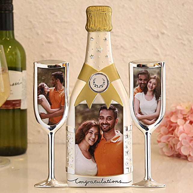 Buy/Send Personalised Wine Glass N Bottle Photo Frame Online- FNP