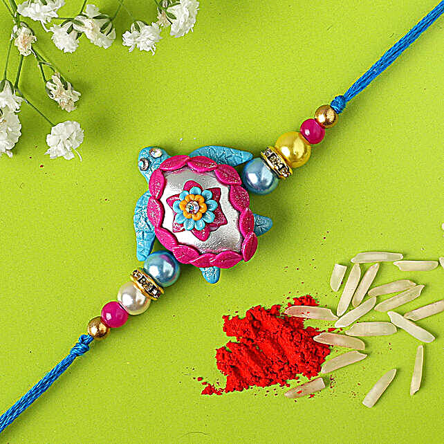 Buy/Send Sneh Playful Polymer Turtle Rakhi For Kids Online- FNP