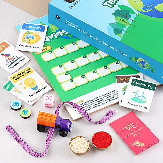 Buy/Send Lego Truck Rakhi & Board Game Gift Set Online- FNP