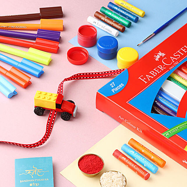 Buy/Send Lego Truck Rakhi & Art Colour Kit Online- FNP