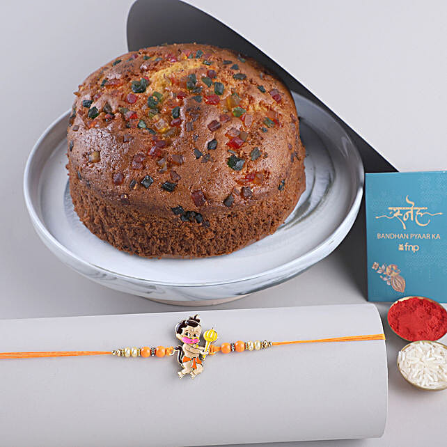 Buy/Send Sneh Bal Hanuman Rakhi with Mix Fruit Dry Cake Online- FNP