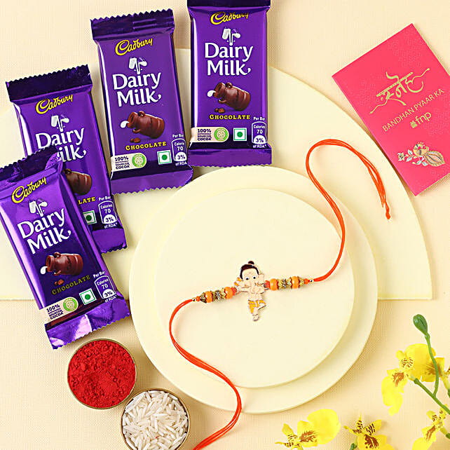 Buy/Send Bal Ganesha Rakhi for Kids with Cadbury Dairy Milk Online- FNP