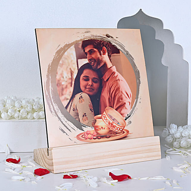 Buy/Send Personalised Karwa Chauth Photo Frame Stand Online- FNP
