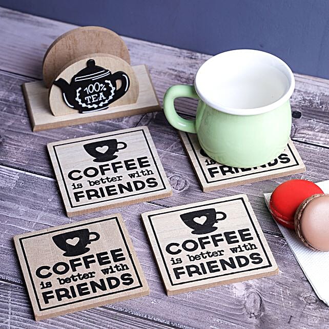 Buy/Send Coffee & Friends Coaster Gift Set Online- FNP