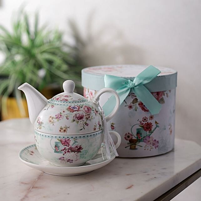 Buy/Send Floral Beauty Kettle & Teacup Set Online- FNP