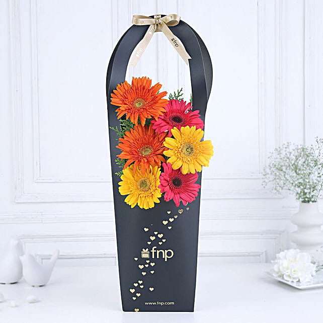Buy/Send Heartfelt Gerberas Hearts Sleeve Online- FNP