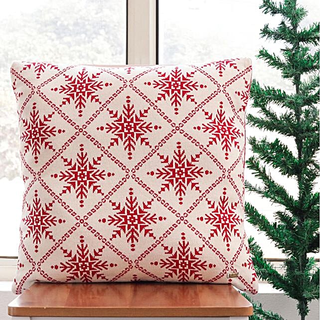 Buy/Send Christmas Snowflakes Cushion Cover Online- FNP