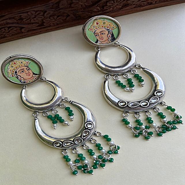 Buy/Send Queen Mehr Coins Dangle Earrings Online- FNP