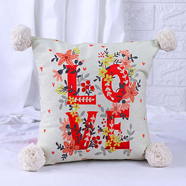 Buy/Send Love Pom-Pom Cushion Online- FNP