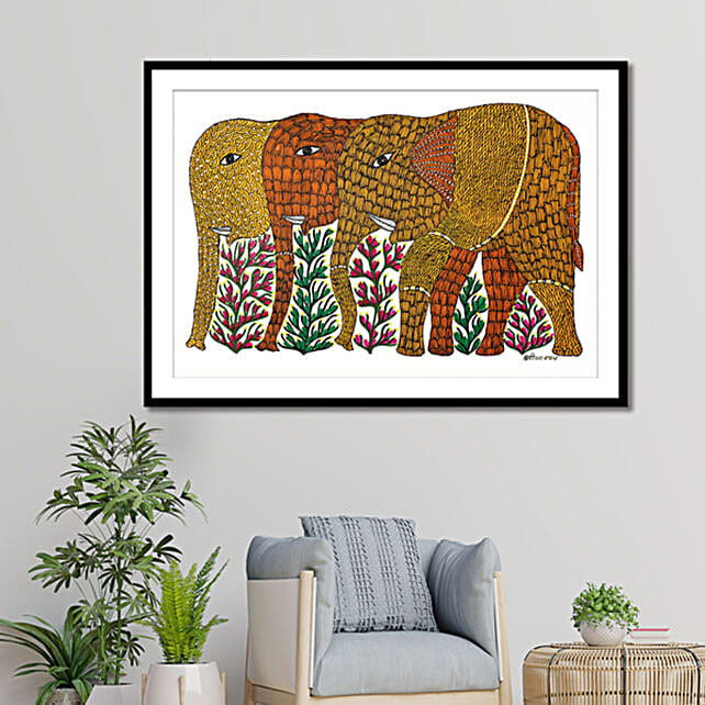 Buy/Send Royal Elephants Traditional Painting Online- FNP