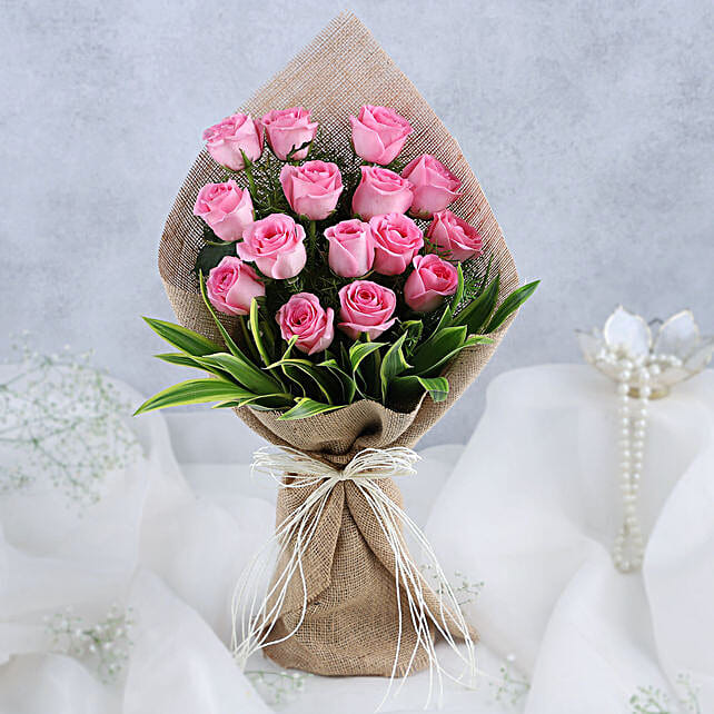 Buy/Send Sweet Pink Rose Bouquet Online- FNP