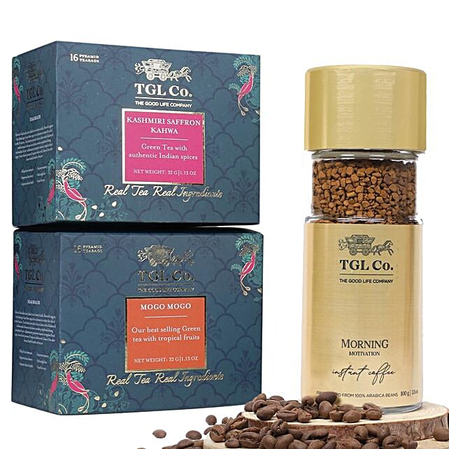 Buy/Send Festive Floral Tea & Coffee Gift Pack Online- FNP