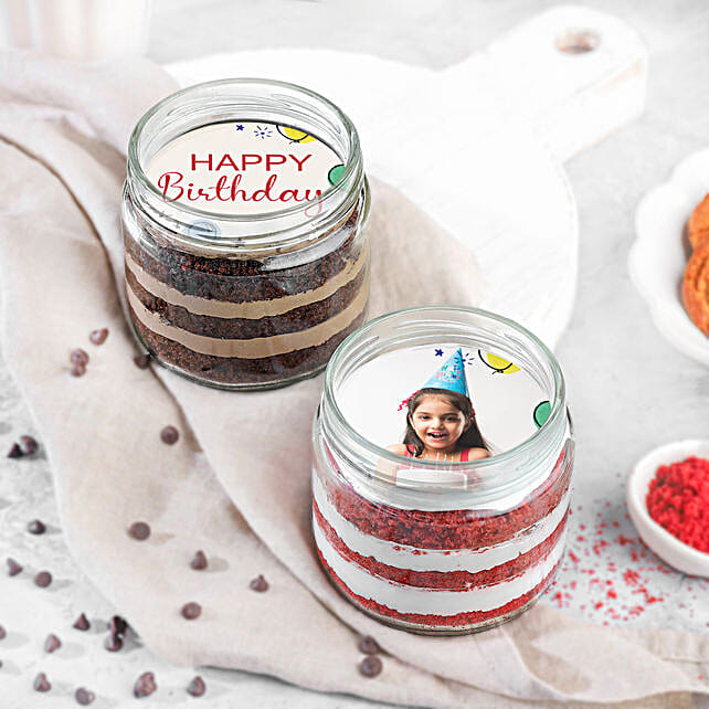 Buy/Send Duo Delight Personalised Jar Cakes Online- FNP
