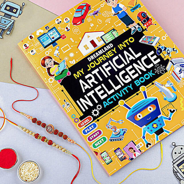 Buy/Send Blessed Vibes Rakhi Set & AI Activity Book Online- FNP