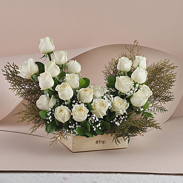 Buy/Send Pure White Roses Online- FNP