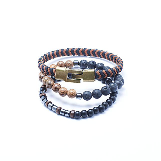 Buy/Send Salty Jacinth Protective Beads Bracelet Set Online- FNP