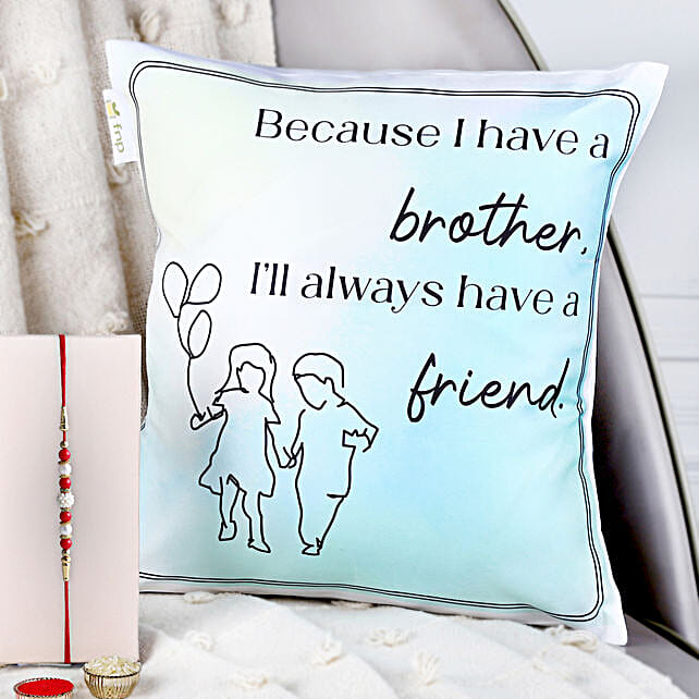 Buy/Send Traditional Pearls Rakhi & Forever Friend Cushion Combo Online ...