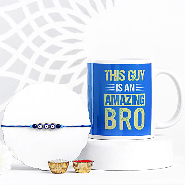 Buy/Send Evil Eye Protection Rakhi & Amazing Bro Mug Combo Online- FNP