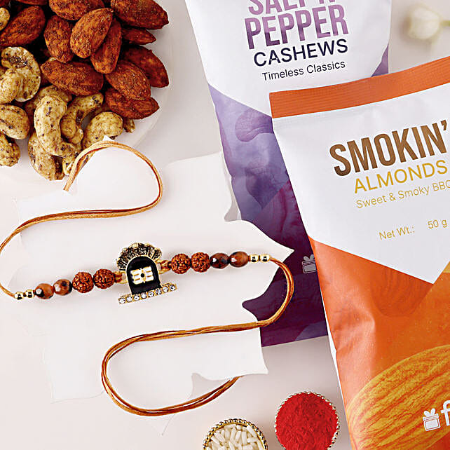 Buy/Send Blessings of Shiva Rakhi & Nuts Combo Online- FNP