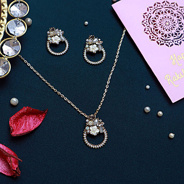 Buy/Send Glimmering Grace Pendant Set Online- FNP