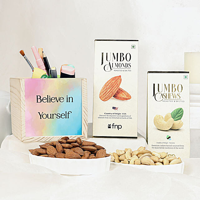 Buy/Send Motivational Table Organiser & Premium Roasted Nuts Online- FNP