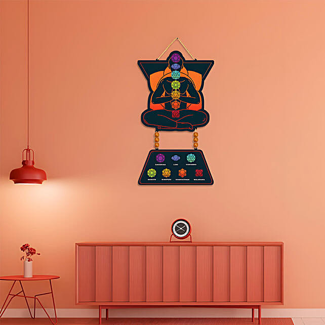 Buy/Send Seven Chakras Wooden Wall Hanging Online- FNP