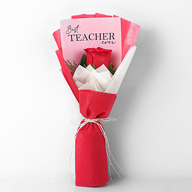 Buy/Send Best Teacher Ever Red Rose Bouquet Online- FNP