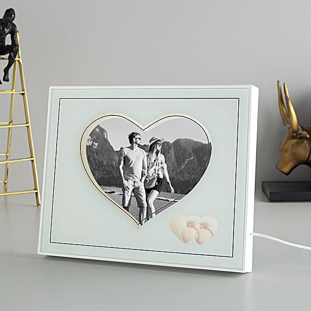 Buy/Send Personalised Floral LED Table Top Photo Frame Online- FNP