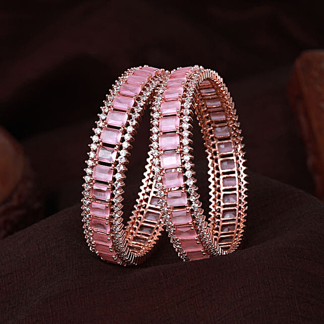 Buy/Send Timeless Radiance Pink Bangle Set 2.4 Online- FNP