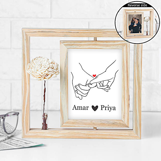 Buy/Send Personalised Minamalist Wooden Rotating Photo Frame Online- FNP