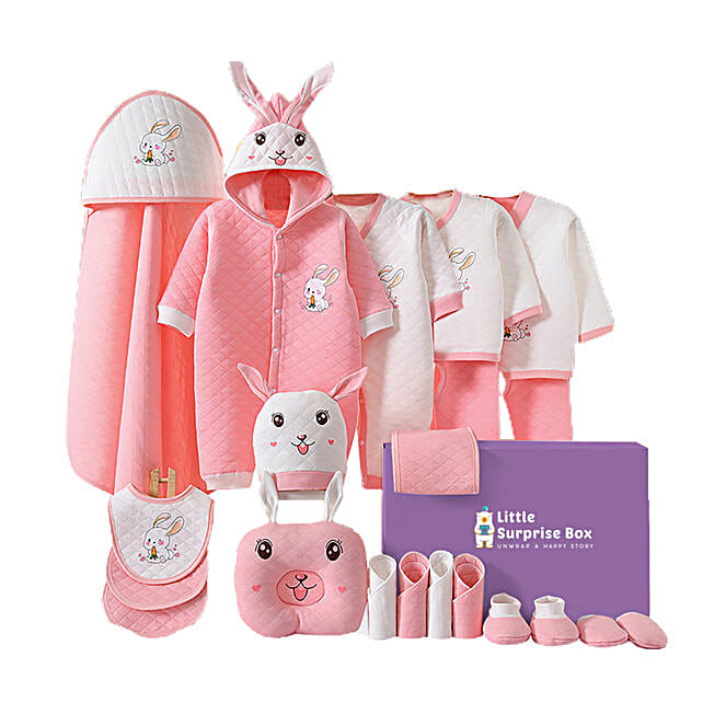 Buy/Send Cozy Comfort Baby Essentials Hamper Pink Online- FNP