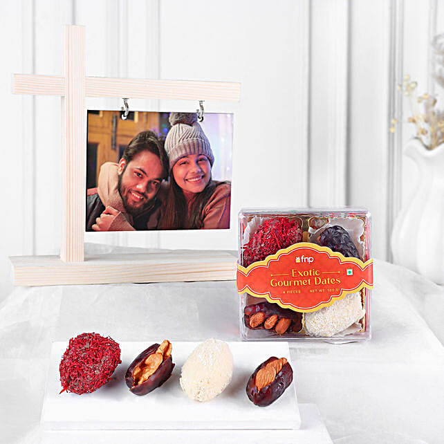 Buy/Send Personalised Frame & Choco Dates Combo Online- FNP