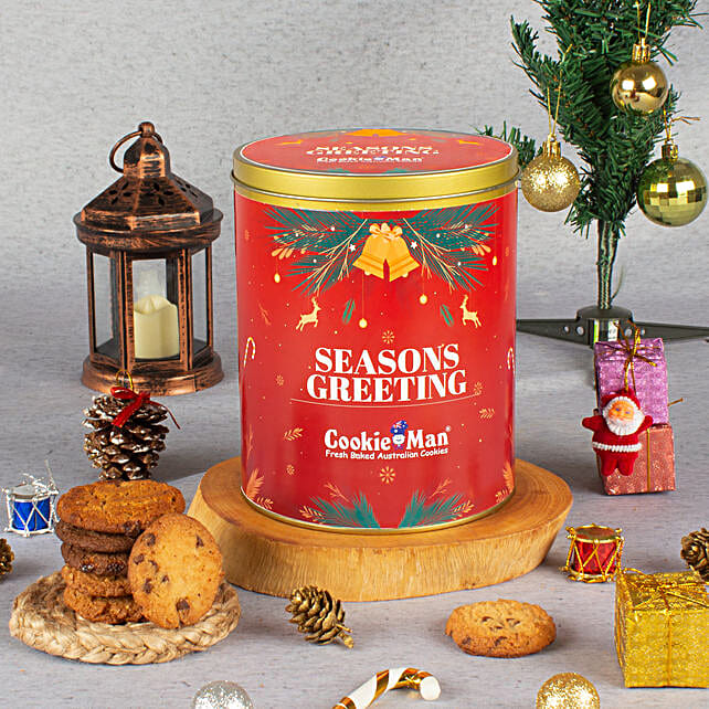 Buy/Send Christmas Happy Wishes Cookies Gift Tin Online- FNP