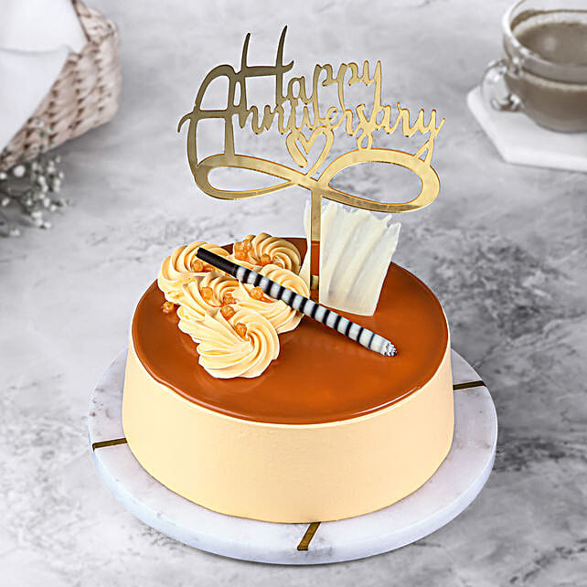 Buy/Send Butterscotch Cake With Anniversary Topper Online- FNP