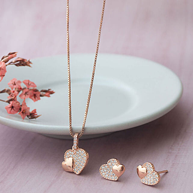 Buy/Send Heart Trendy Pendant Set Online- FNP