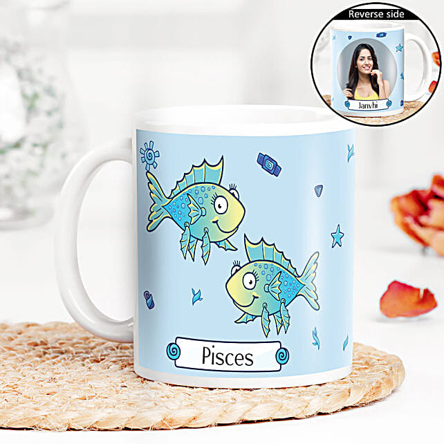Buy/Send Personalised Pisces Portrait Mug Online- FNP