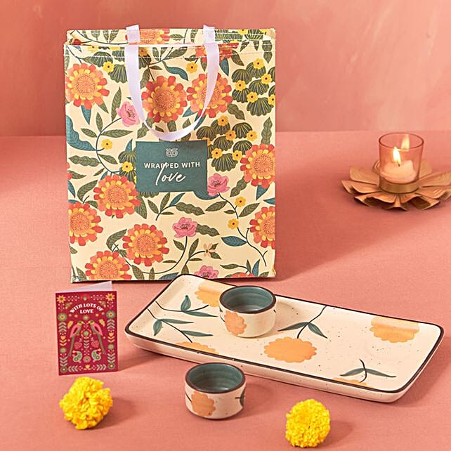 Buy/Send Chumbak Handpainted Floral Dip Platter Online- FNP