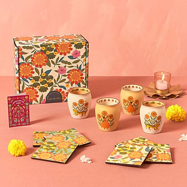 Buy/Send Chumbak Bright Marigold Kulhad Gift Set Online- FNP