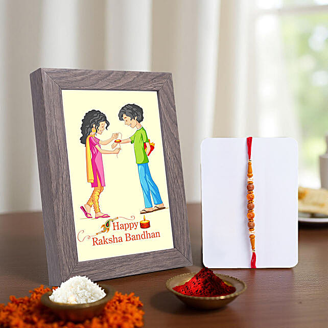 Buy/Send Alluring Rakhi & Personalised Photo Frame Online- FNP