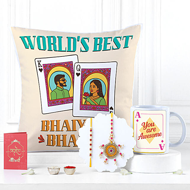 Buy/Send BB Designer Rakhi Duo Gift Hamper Online- FNP