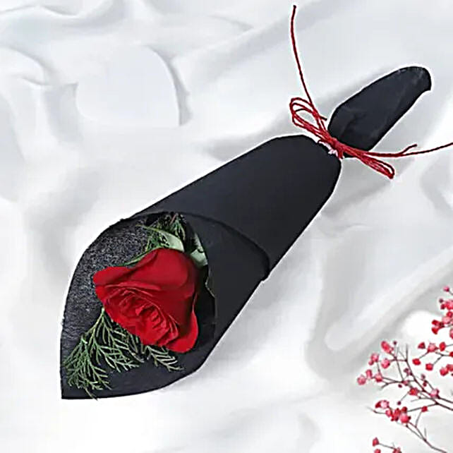 Buy/Send Teachers’ Day Red Rose with Elegant Paper Wrap Online- FNP