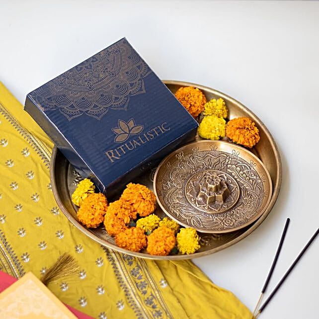 Buy/Send Ritualistic Multicolour Brass Incense Holder Online- FNP