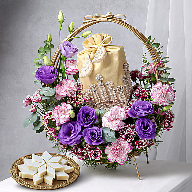 Buy/Send Regal Purple Bloom n Kaju Luxe Hamper Online- FNP
