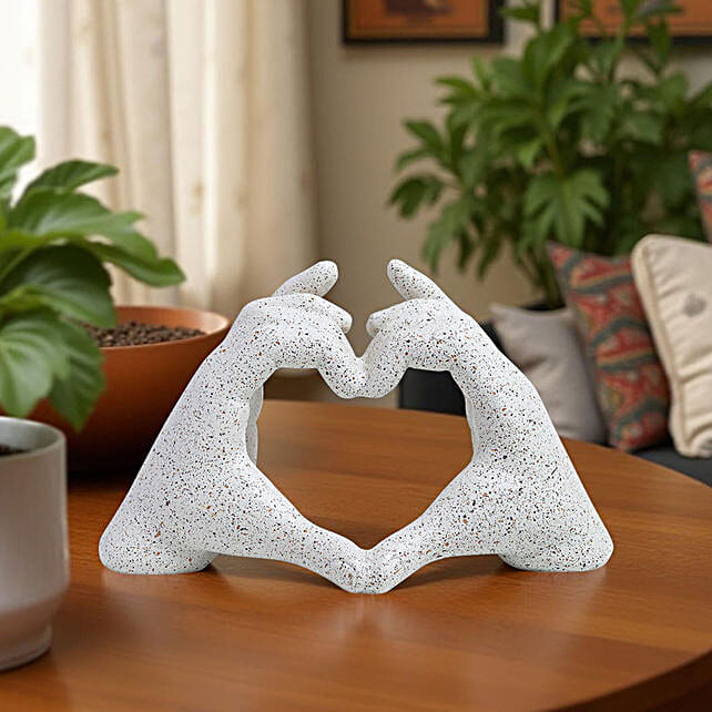Buy/Send White Heart Hands Showpiece Online- FNP