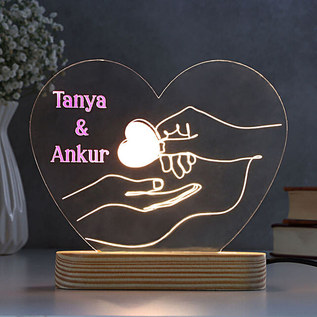 Personalised Heart-Shaped LED Lamp lebanon | Gift Personalised Heart ...